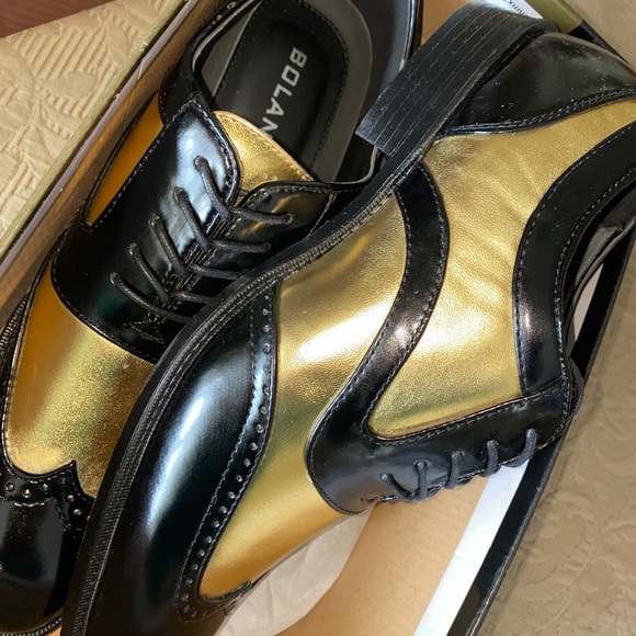 boland | Shoes | Mens Oxford Boland Tuxedo Dress Shoes Black Gold 95 ...